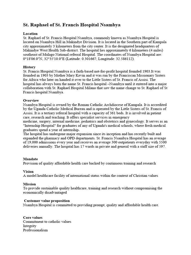 Overview of Nsambya Hospital | PDF
