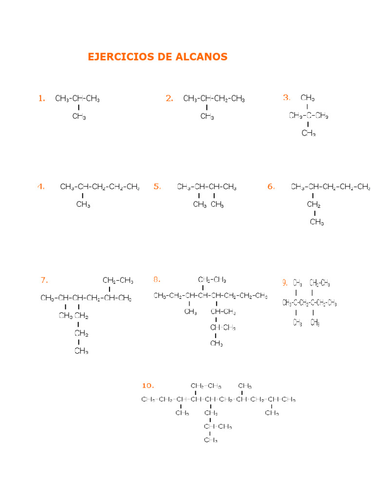 Ejercicios de Alcanos | PDF | Alcano | Química Orgánica