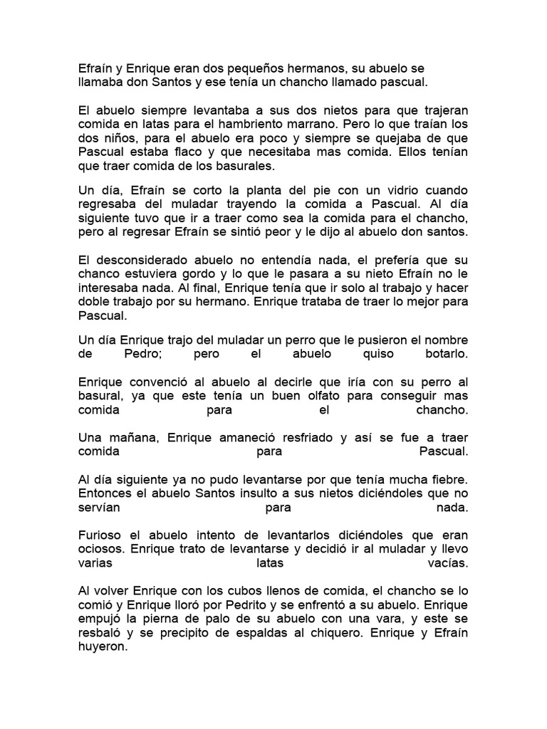 Efraín y Enrique Eran Dos Pequeños Hermanos | PDF