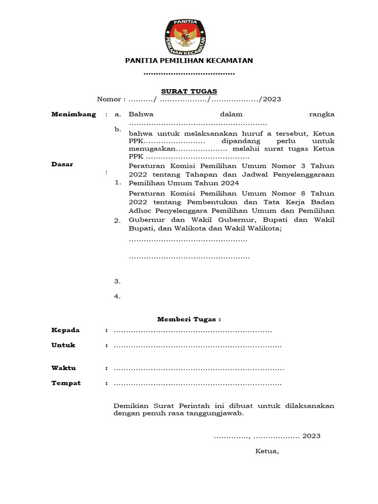Surat Tugas PPK-PPS | PDF
