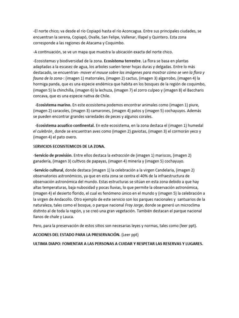 El Norte Chico Pdf Ecosistema Entorno Natural