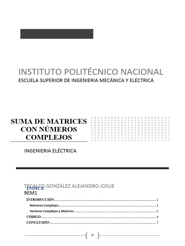 Suma Numeros Complejos Con MATLAB | PDF | Número complejo | Matriz ...