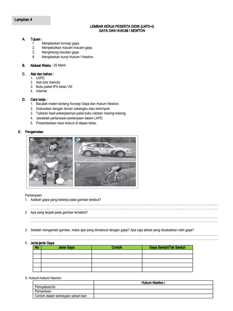 LKPD Gaya Kelas 7 | PDF