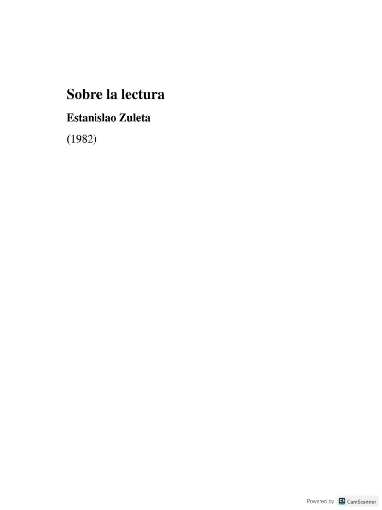 Zuleta - Sobre La Lectura V | PDF