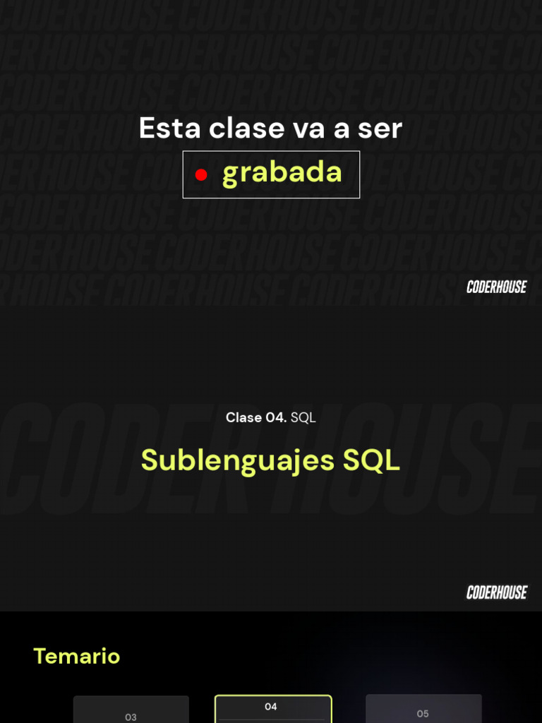 Clase 4 - Sublenguajes SQL | PDF | SQL | Software de gestión de datos