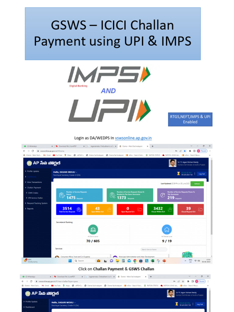 ICICI Challan Payment Using UPI & IMPS | PDF