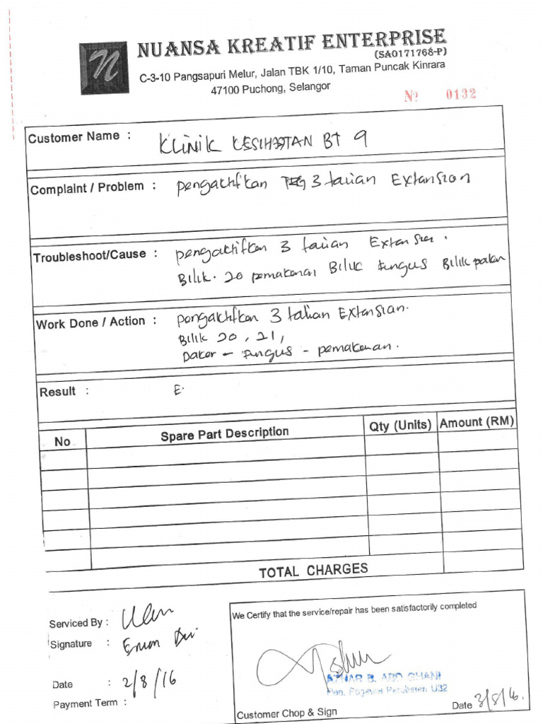Service Report Bt9 | PDF