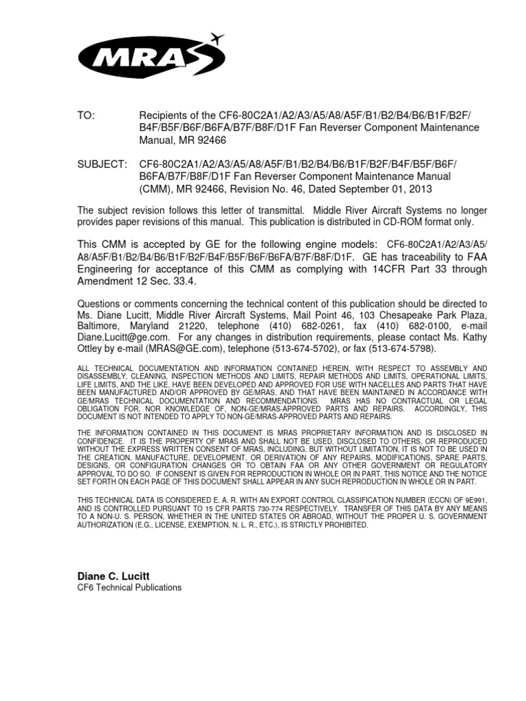 CF6-80C2 Reverser-Cmm R46 | PDF