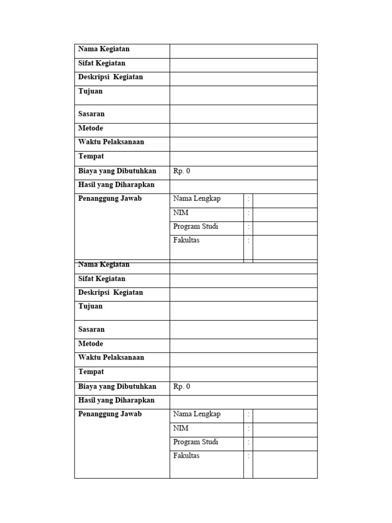 Template Rancangan Proker Individu | PDF | Seni | Komputer