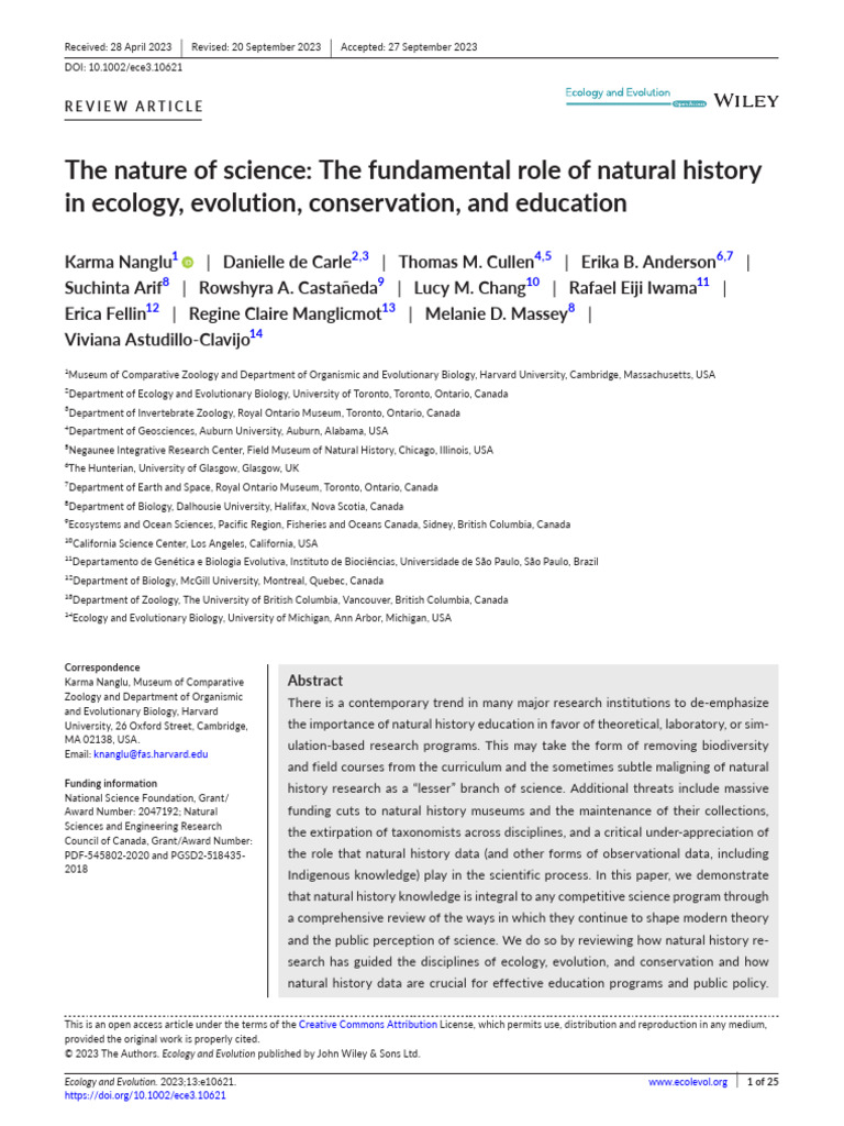 The Nature of Science The Fundamental Role of Natu | PDF | Ecology ...