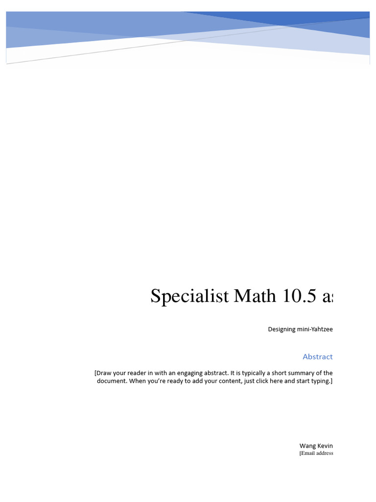 Specialist Math 10.5 Kevin | PDF | Probability | Mathematics