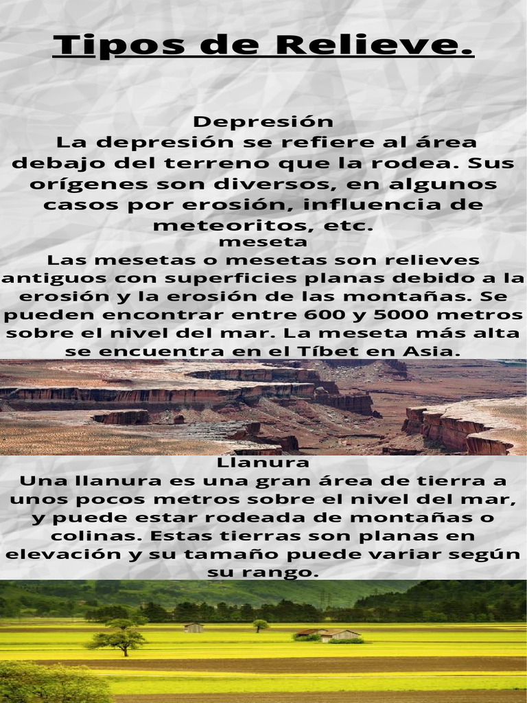 Tipos de Relieve. | PDF