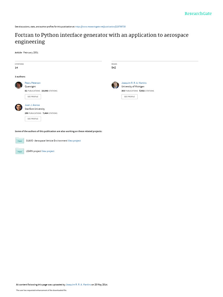 Fortran To Python Interface Generator With An Appl Pdf Parameter Computer Programming