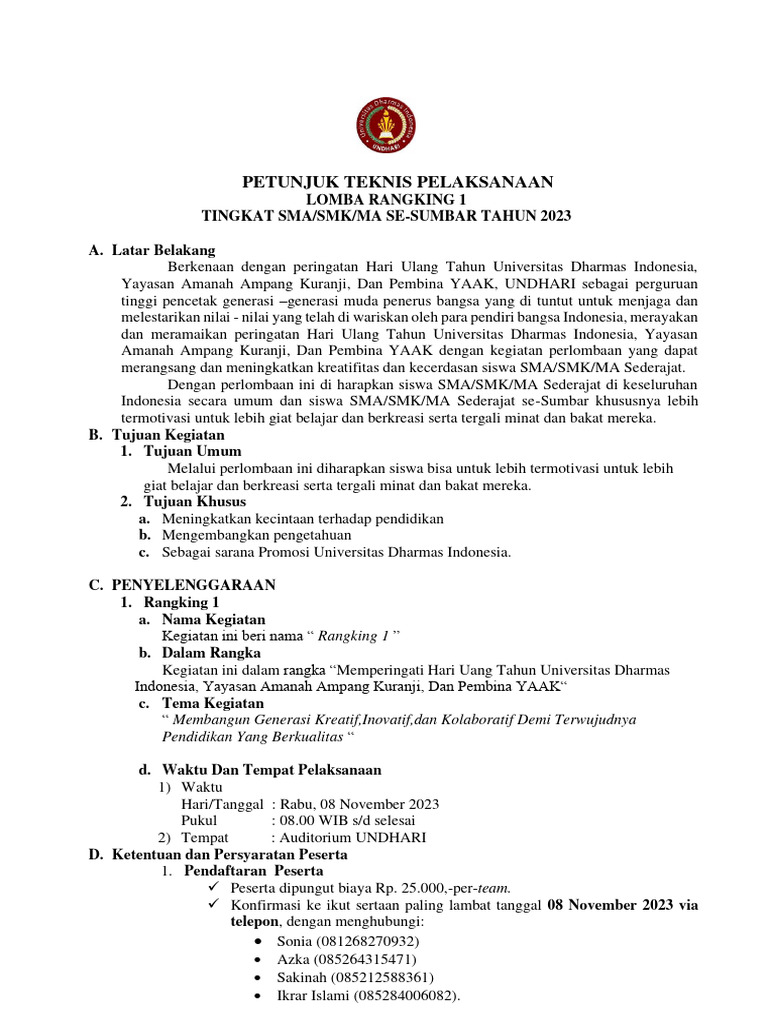 Lomba Rangking 1 SMA Sumbar 2023 | PDF | Sains & Matematika