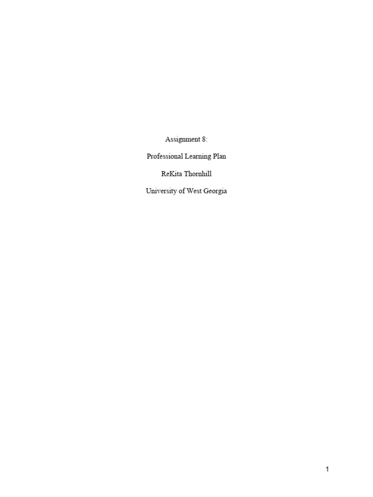 Assignment 8 Professional Learning Plan | PDF | Libraries | School Library