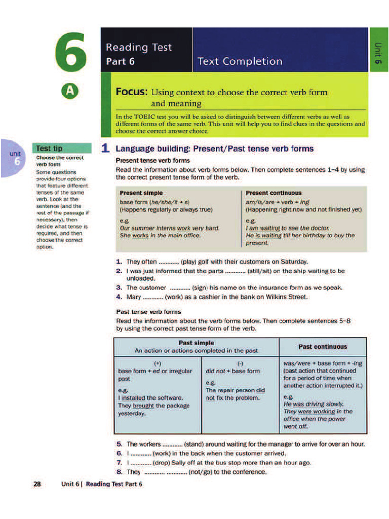 Lesson6 Text Completion Tactics Fortoeic | PDF