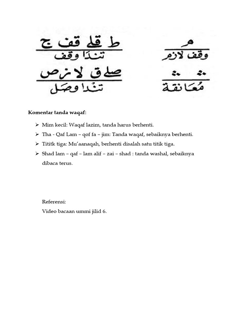 Tanda Waqaf dan Artinya dalam Bacaan | PDF