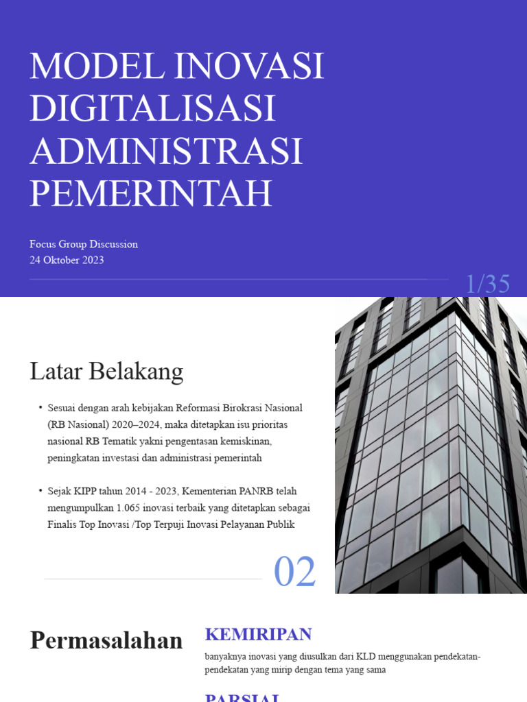 Paparan Model Inovasi Digitalisasi Adm Pem | PDF | Bisnis | Komputer
