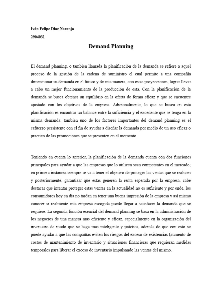 Demand Planning Pdf Business Marketing 6369