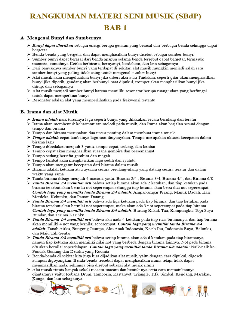 Seni Musik: Bunyi dan Alat Musik | PDF