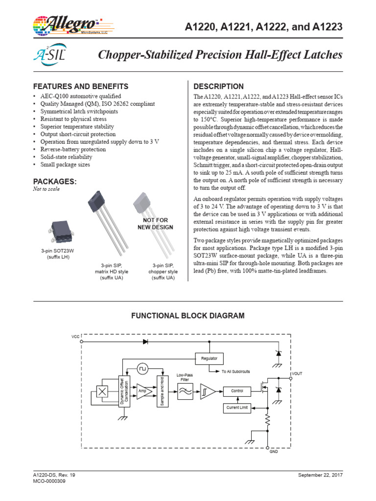 A1220 1 2 3 Datasheet | PDF
