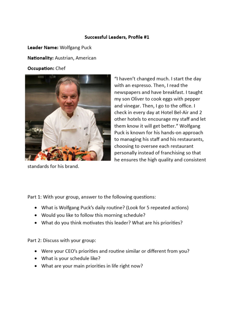 Daily Routines of Successful Leaders | PDF | Self-Improvement