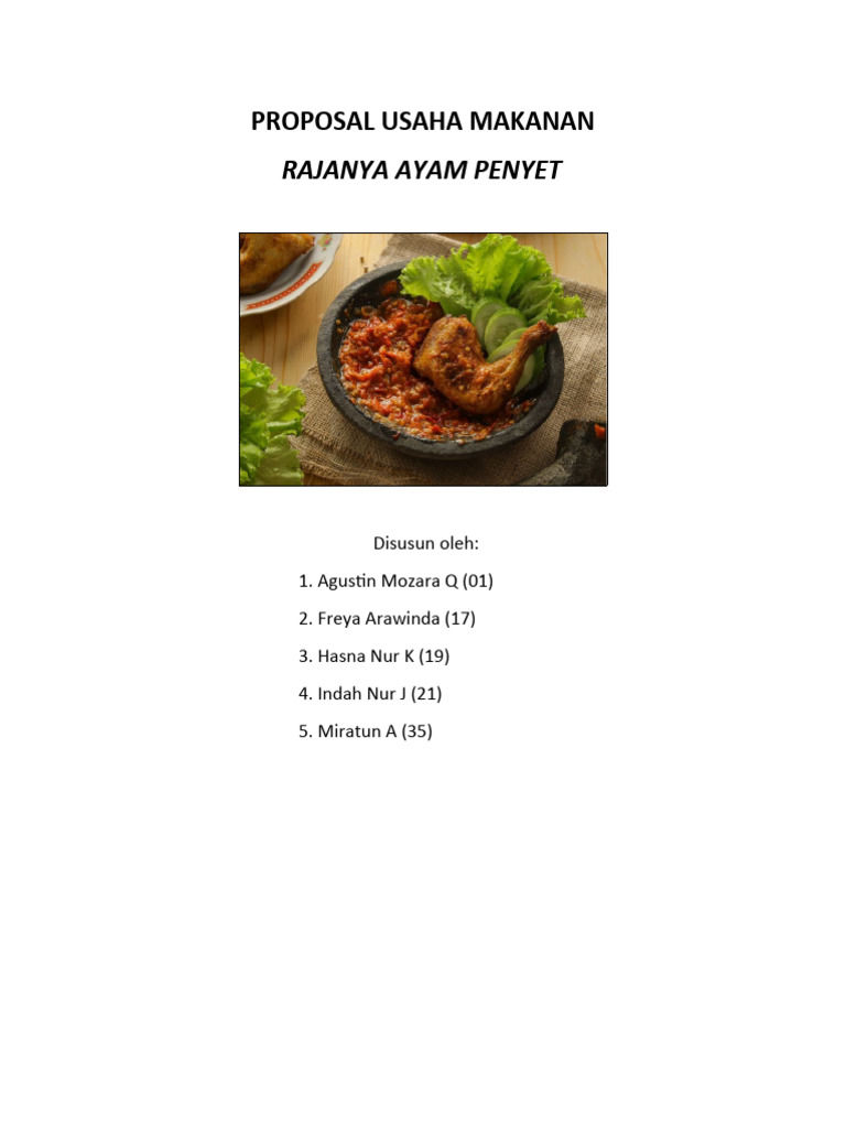 Proposal Usaha Makanan | PDF