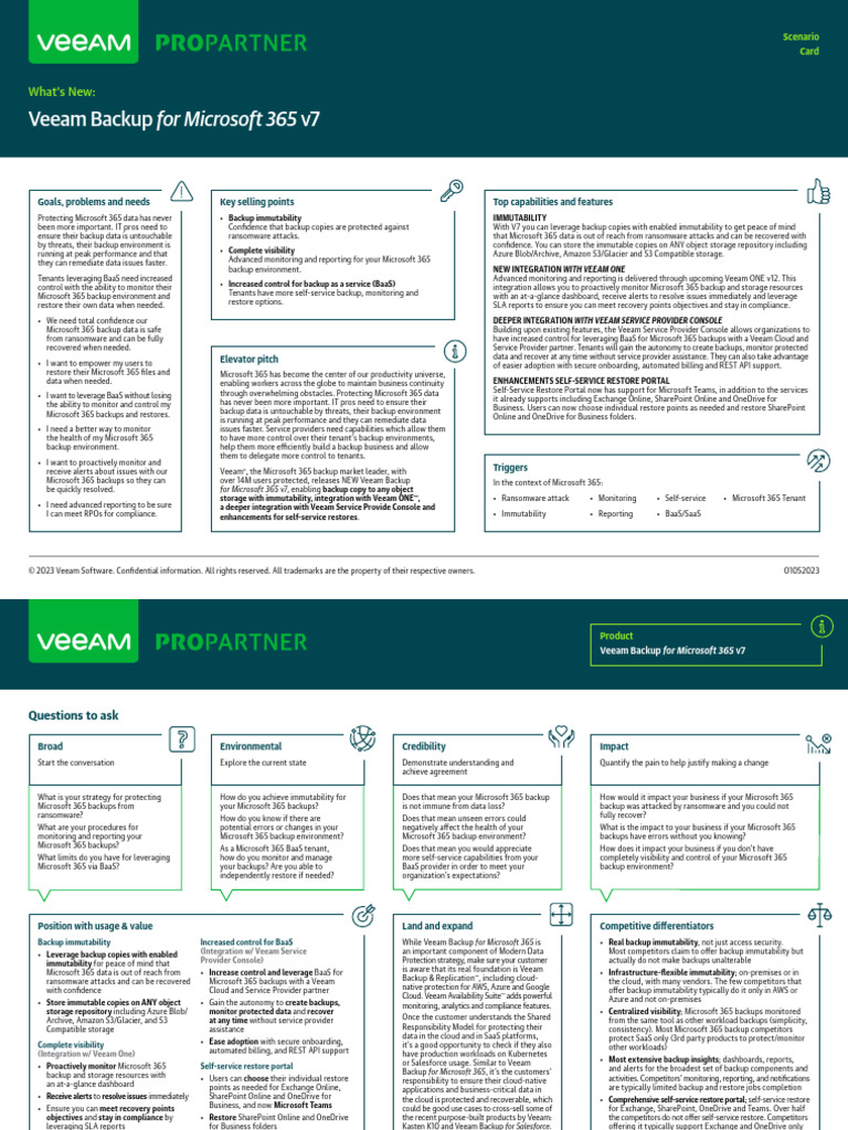 Veeam Backup m365 Customer Scenario | PDF | Backup | Cloud Computing