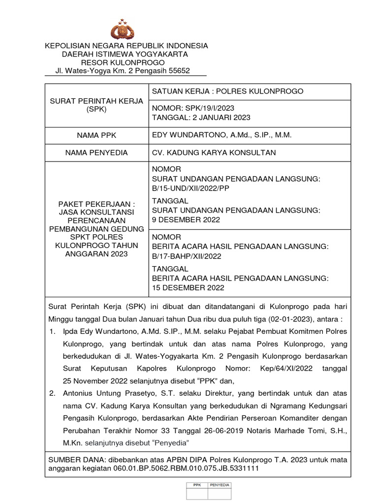SPK Perencanaan SPKT | PDF | Pengelolaan Keuangan & Uang | Hukum