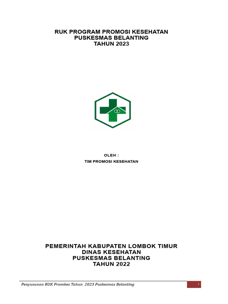 Ruk Promkes 2023 | PDF | Pengembangan Diri | Kesehatan Holistik