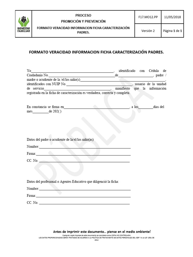 Formato de Veracidad | PDF