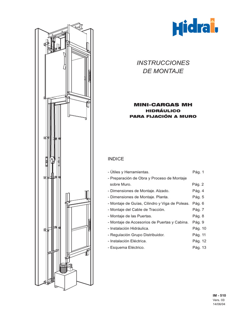 Hidral Minicarga EH Hidrahulico Manual Montaje | PDF | Ingeniería ...