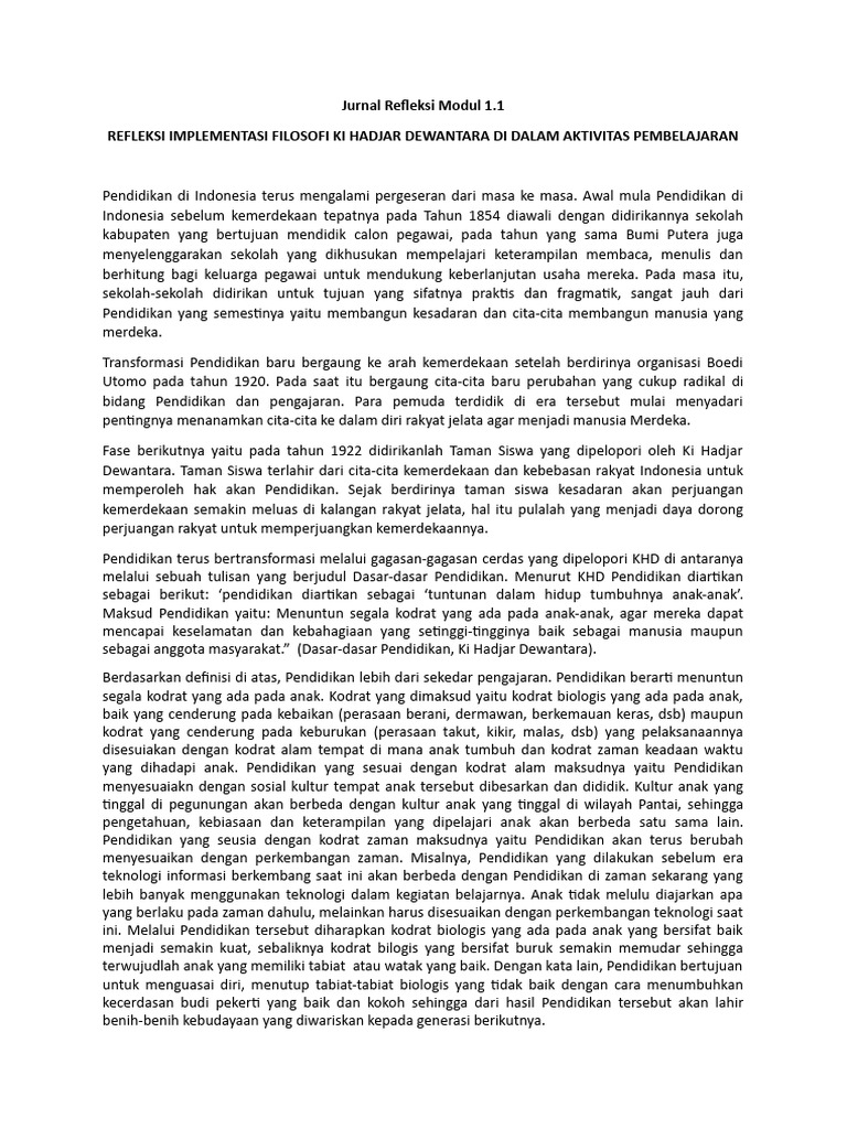 Jurnal Refleksi Modul 1 | PDF