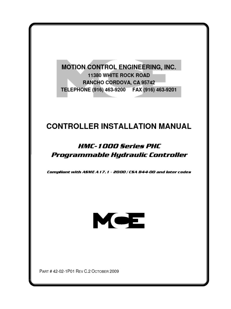 MCE HMC 1000 Control Programable Manual Ingles | PDF | Elevator | Power Supply