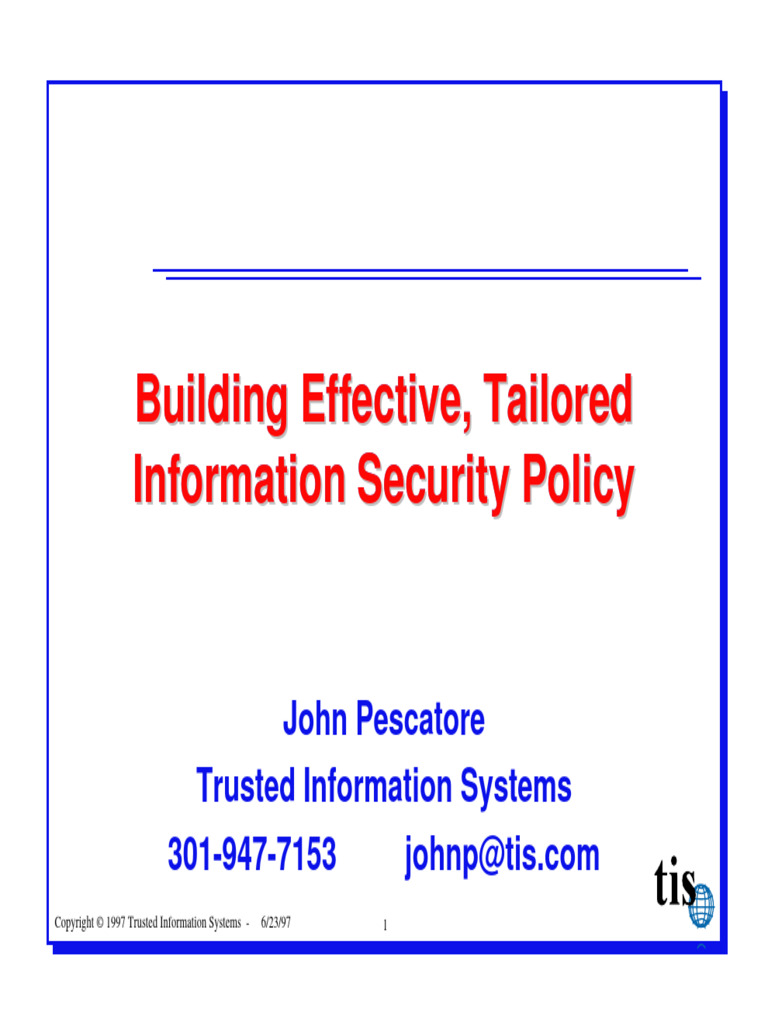 Building Effective Infosec Policies | PDF | World Wide Web | Internet & Web Building Effective Infosec Policies | PDF | World Wide Web | Internet & Web
