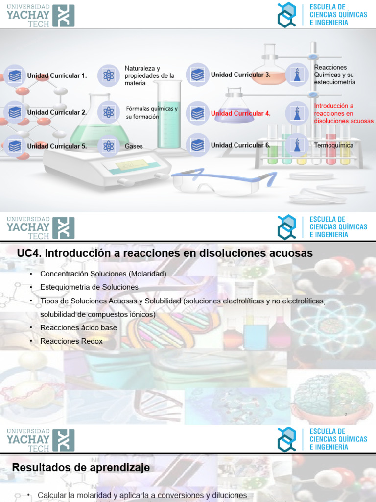 UC4. Introduccion A Disoluciones Acuosas | PDF | Electrólito | Valoración
