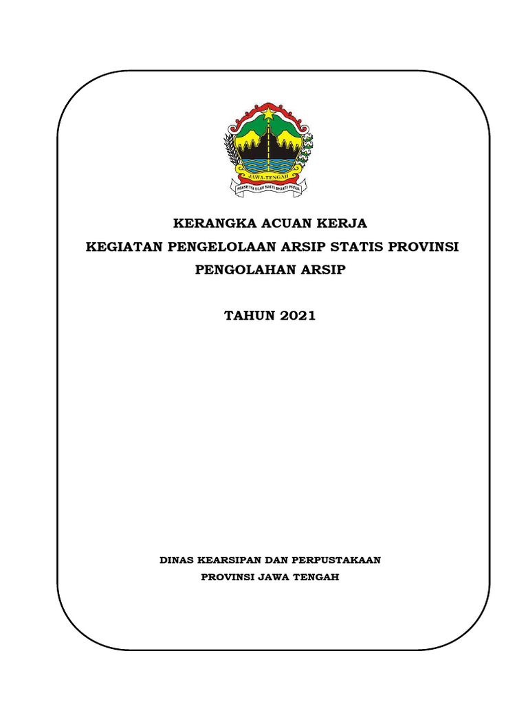 KAK - Kegiatan Pengolahan Arsip | PDF