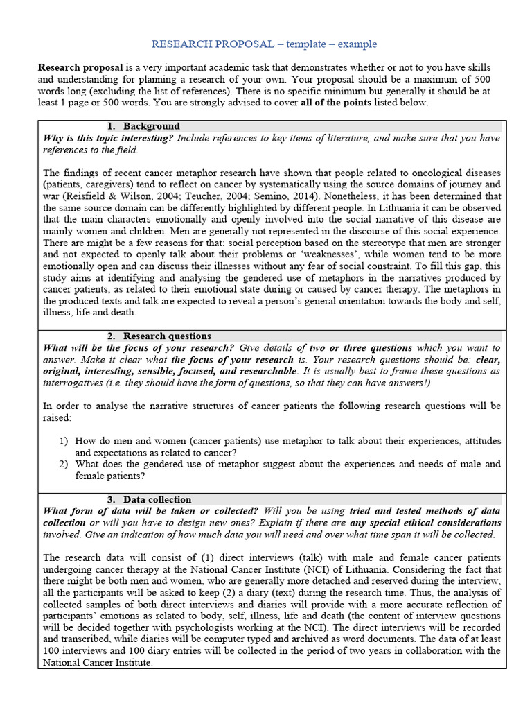 Research Proposal - Template | PDF | Methodology | Narrative