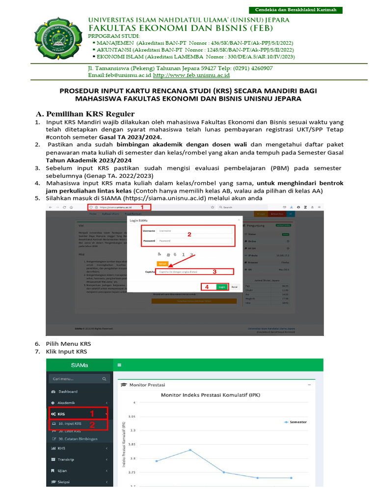 Prosedur Input KRS Gasal Ta. 2023-2024-1 | PDF