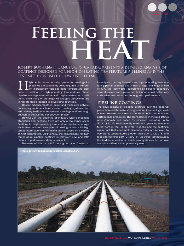 High-Temperature Pipeline Coatings Analysis | PDF | Epoxy | Coating