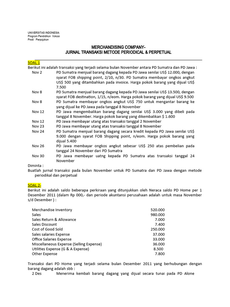 Latihan Tanggal 21 November 2019 | PDF