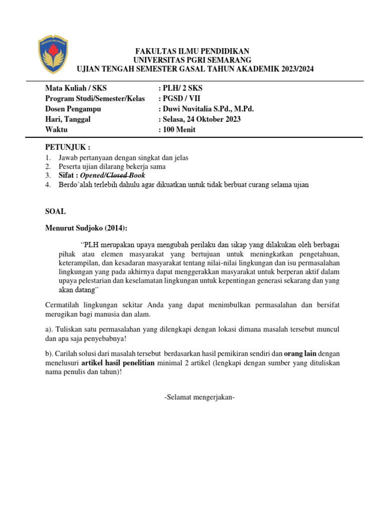 Uts - PLH 2023-2024 | PDF | Karier & Perkembangan | Ilmu Sosial
