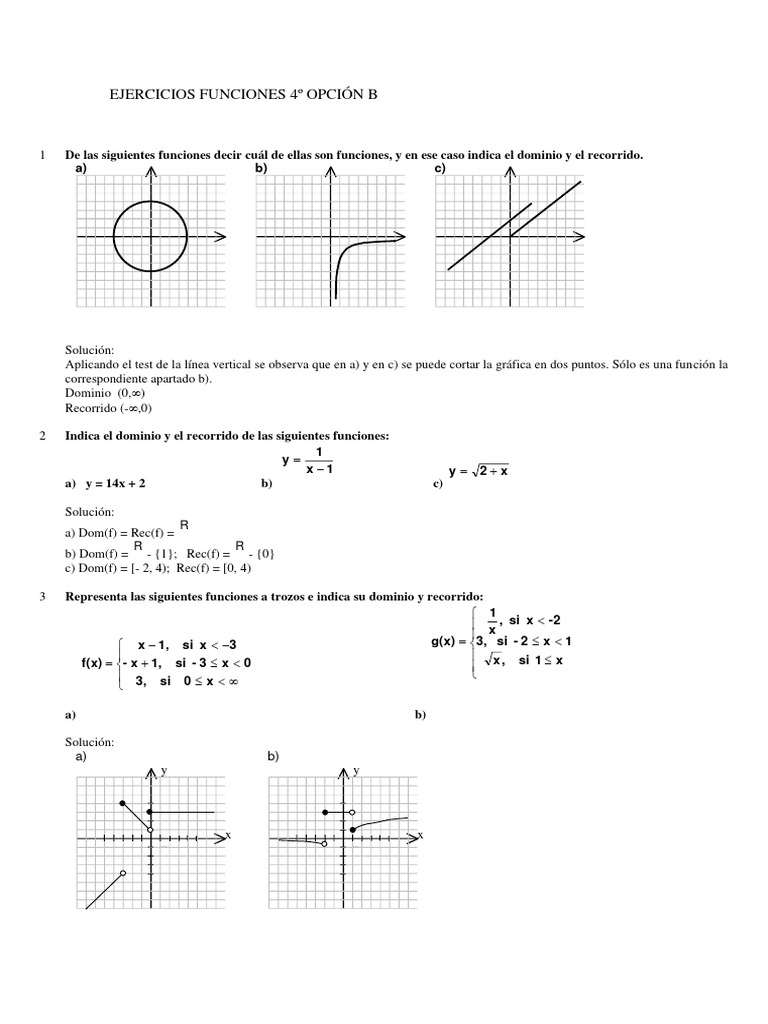 Ejercicios Funciones | PDF | Velocidad | Función (Matemáticas)