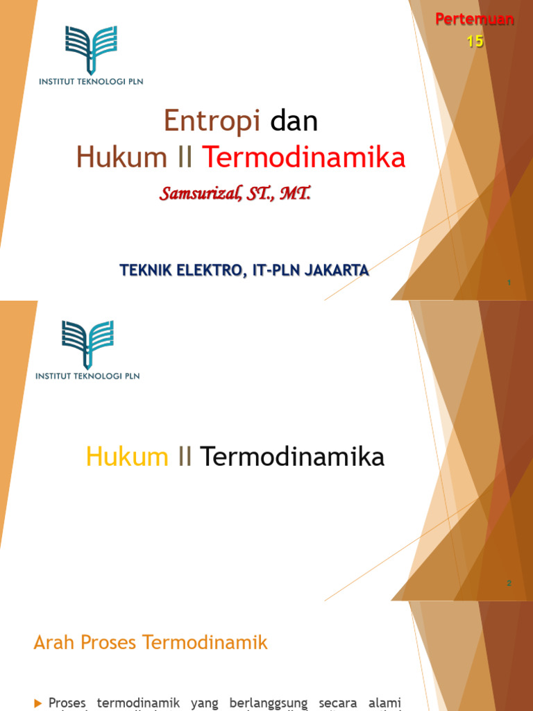 Entropi dan Hukum II Termodinamika | PDF