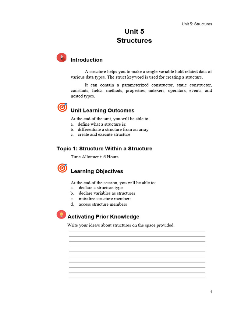 DSA Module 5 Structures | PDF | Class (Computer Programming) | Java ...