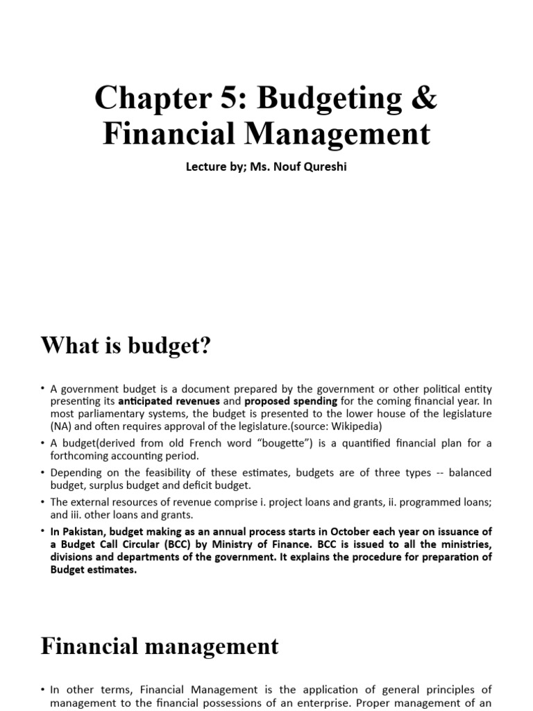 Budgeting & Financial Management Guide | PDF | Budget | Government ...