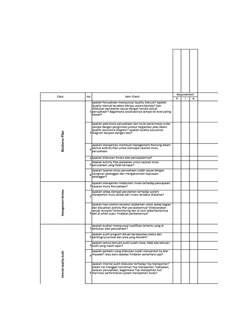 Audit Questionnaire | PDF
