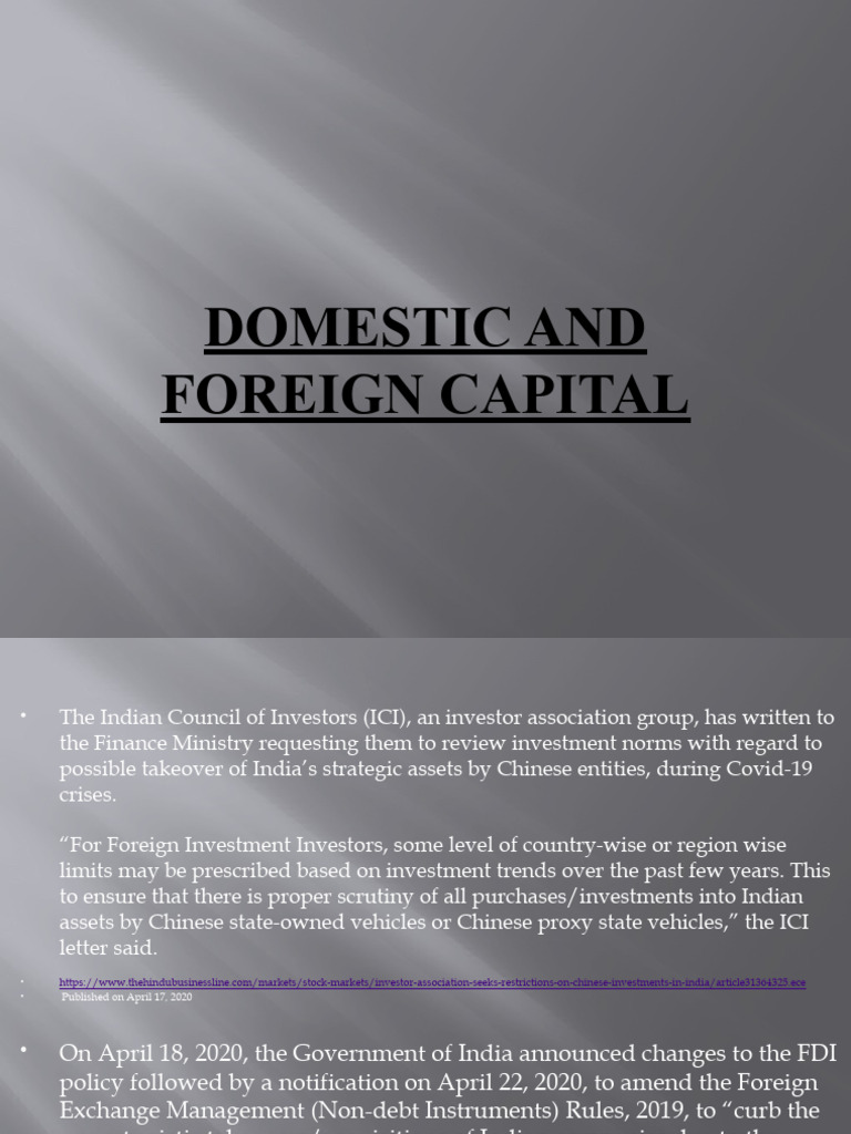 Domestic and Foreign Capital | PDF | Foreign Direct Investment ...