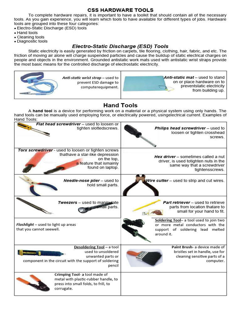 Tools CSS | PDF | Electrostatic Discharge | Electricity