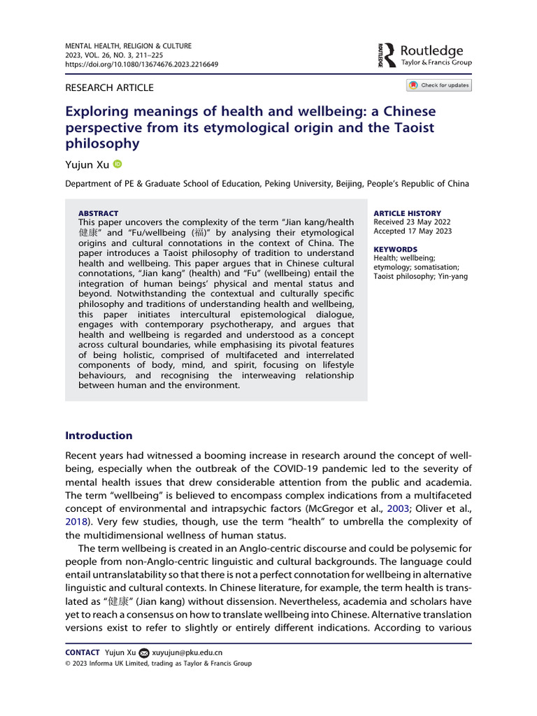 Etymology of Health in Chinese Culture | PDF | Traditional Chinese ...